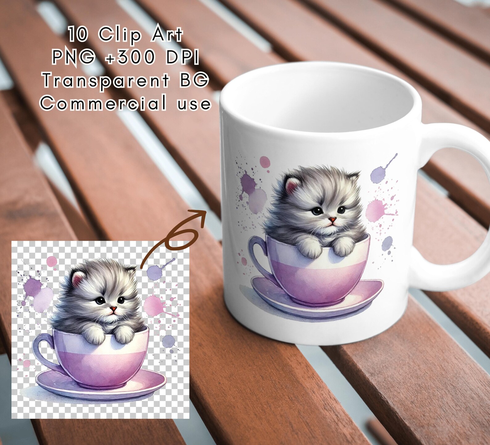 Munchkin Cat Clipart Bundle With Transparent Backgrounds | 10 High ...