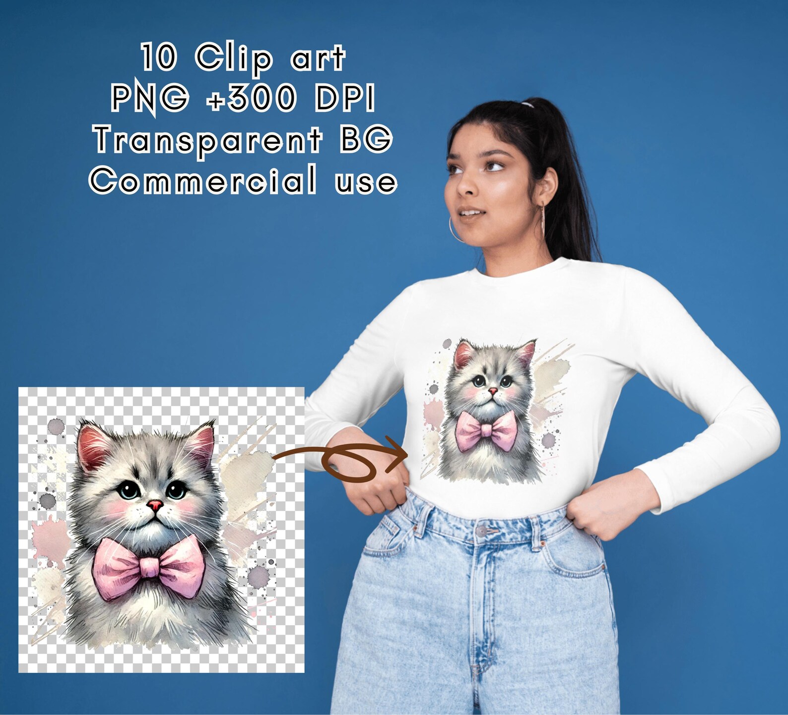 Munchkin Cat Clipart Bundle With Transparent Backgrounds | 10 High ...