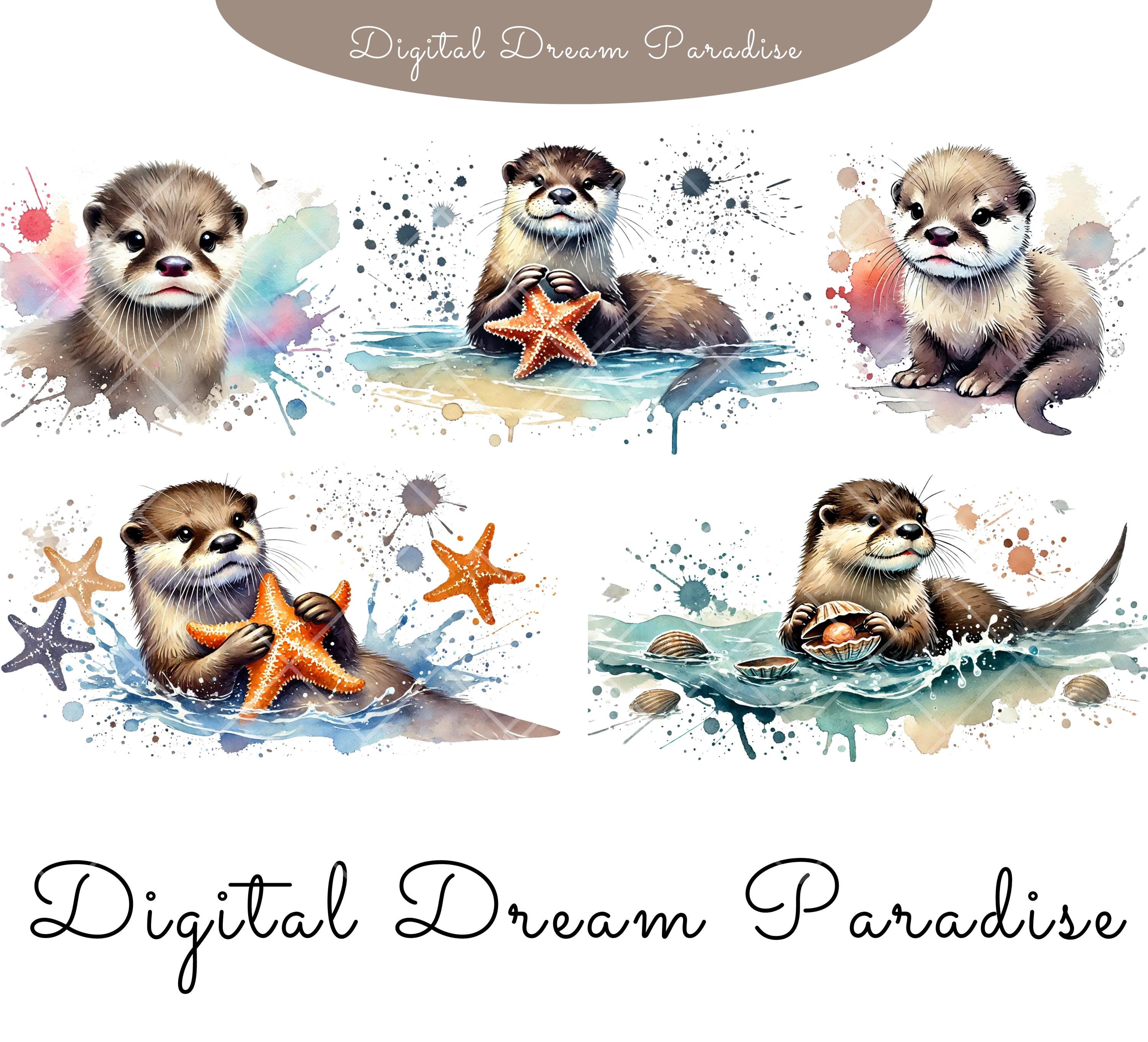 High Quality Otter Clipart Bundle With Transparent Backgrounds | 10 PNG ...