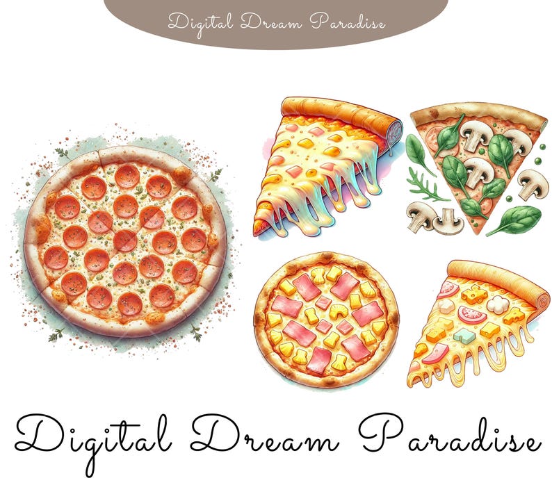 Pizza Clipart Bundle With Transparent Backgrounds | 10 High Quality PNG ...
