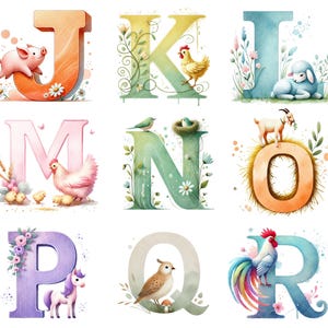 Cute Animal Alphabet Letters Clipart Bundle With Transparent ...