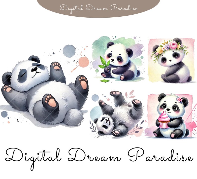 Panda Clipart Bundle With Transparent Backgrounds | 10 High Quality PNG ...