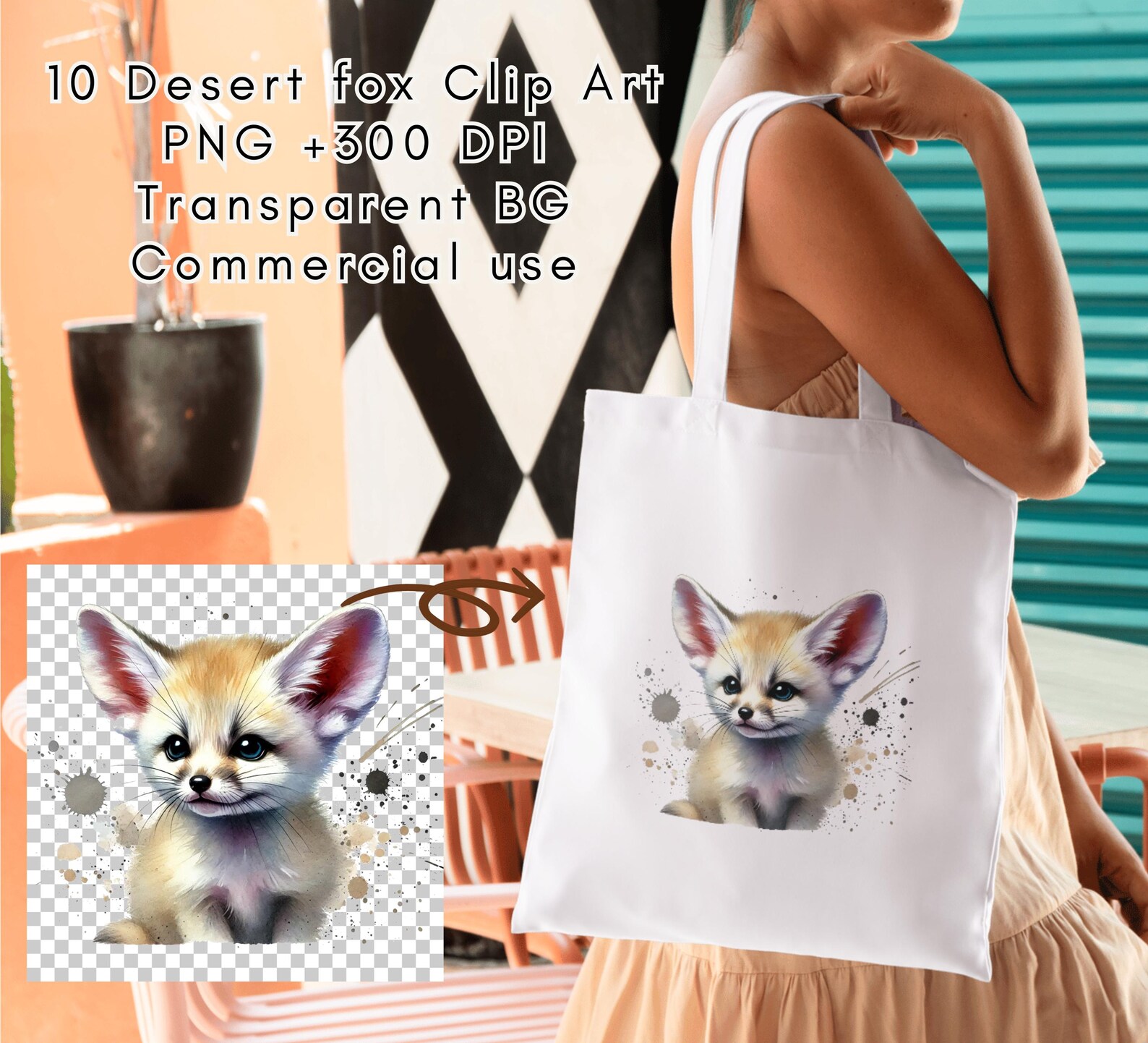 High Quality Desert Fox (fennec) Clipart Bundle With Transparent ...