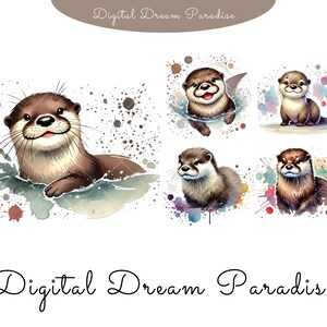 High Quality Otter Clipart Bundle With Transparent Backgrounds | 10 PNG ...