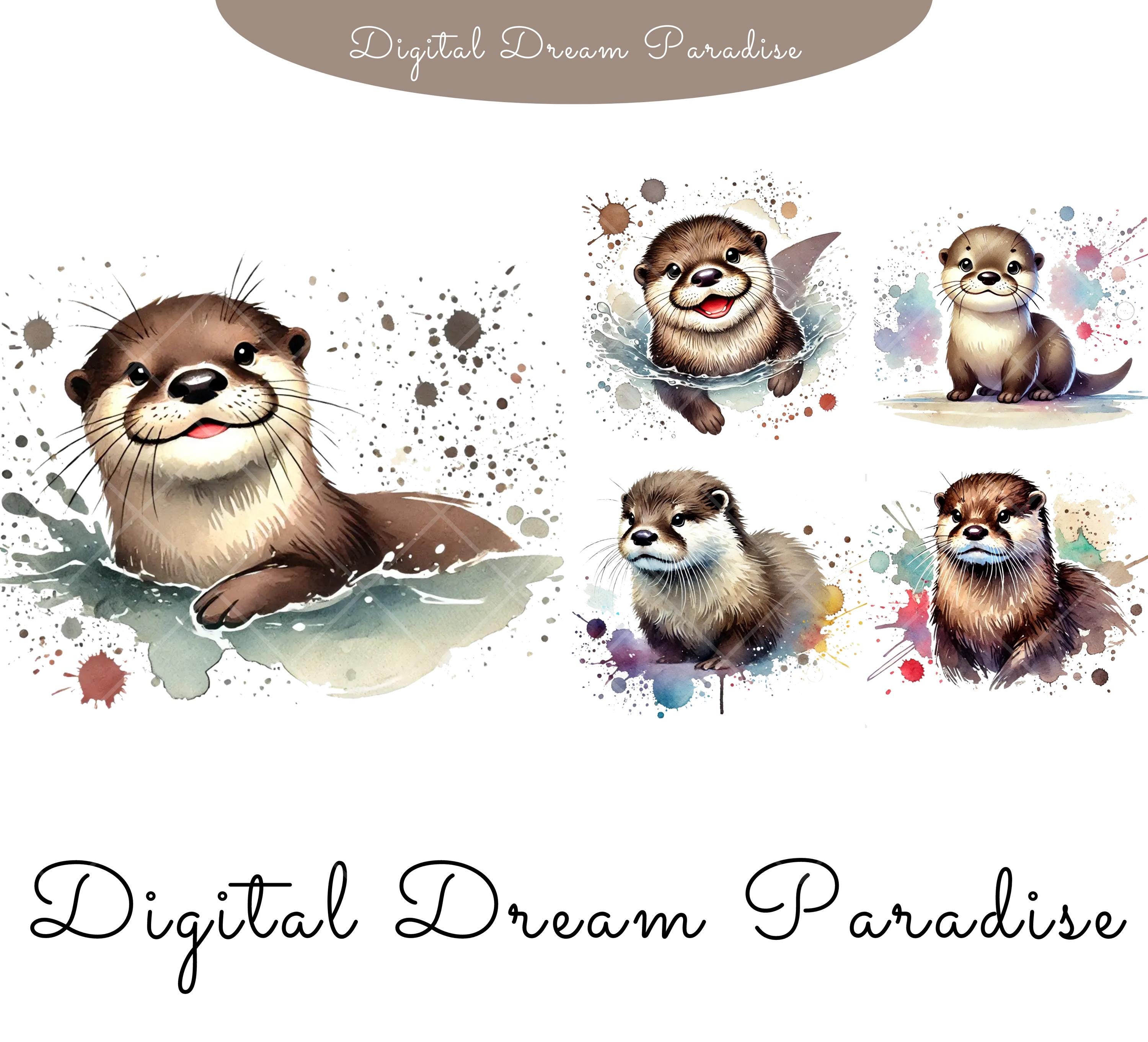 High Quality Otter Clipart Bundle With Transparent Backgrounds | 10 PNG ...