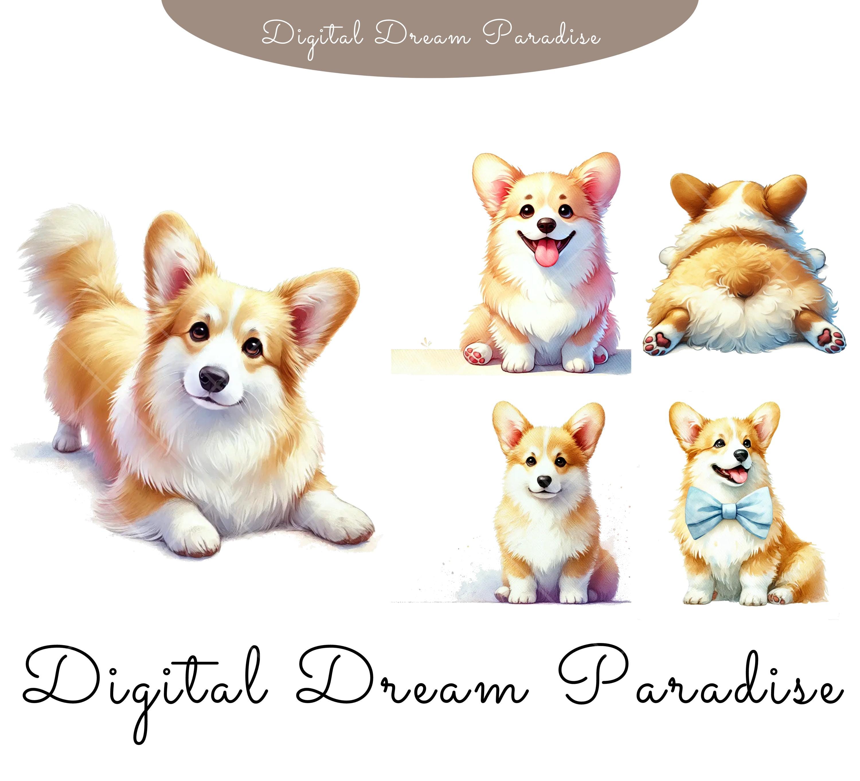 Corgi Dog Clipart Bundle With Transparent Backgrounds | 10 High Quality ...