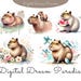 Capybara Clipart Bundle With Transparent Backgrounds | 10 High Quality ...