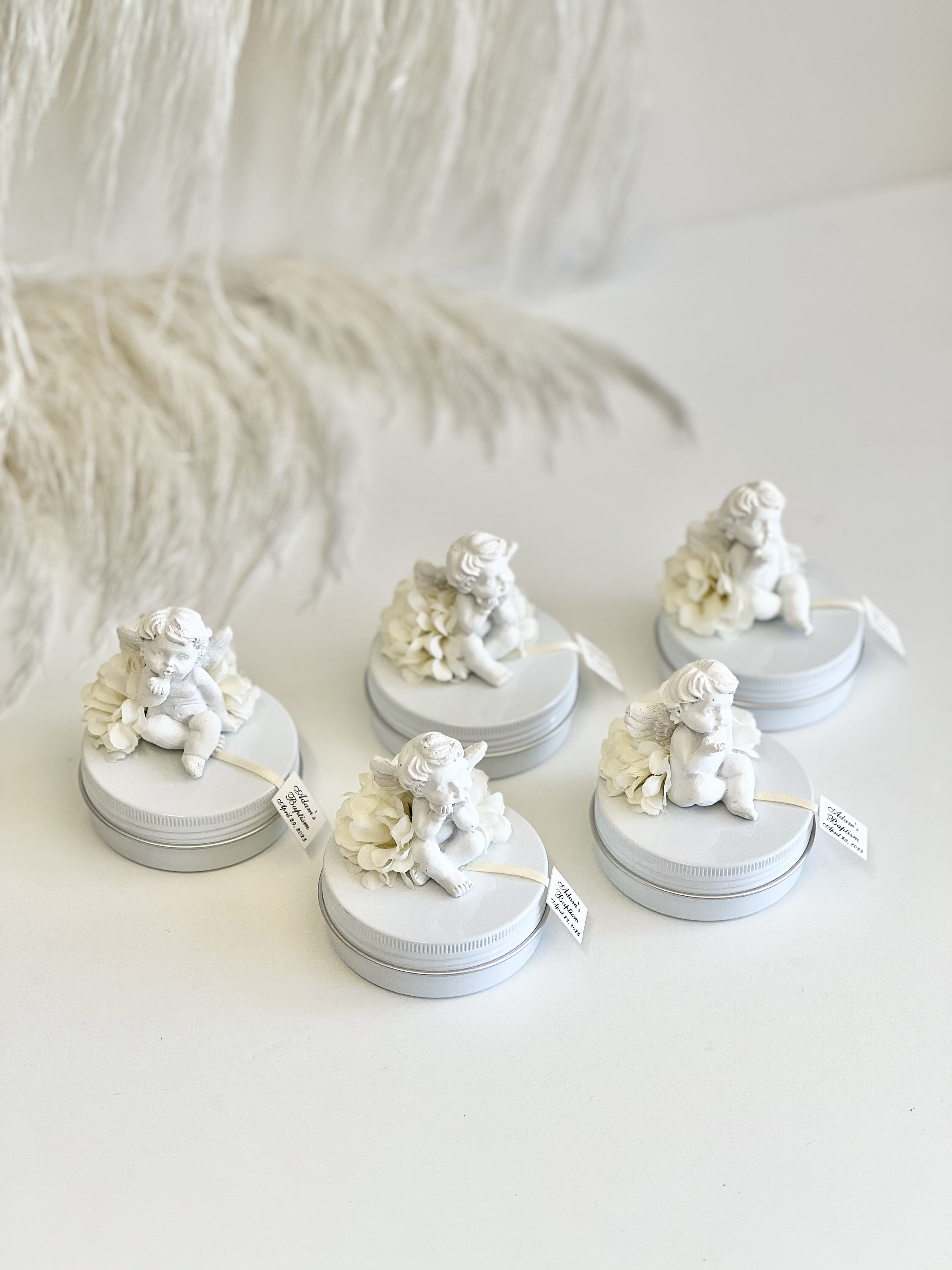 5 Pcs Custom Baptism Candle Favor, Christening Candle, First Communion ...