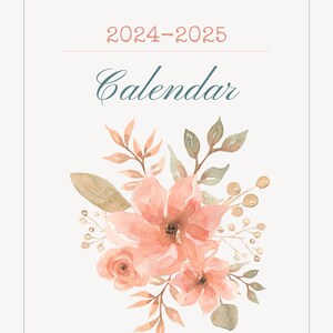 Digital Planner July 2024 to June 2025 Floral and Pastel Colors Over ...