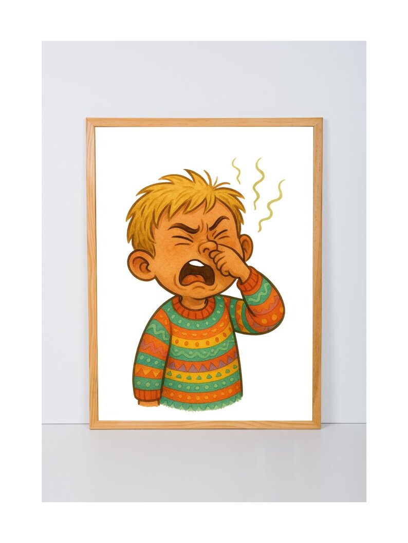 Funny Stinky Face Kids Print: Whimsical Nursery Decor (8x10) - Etsy