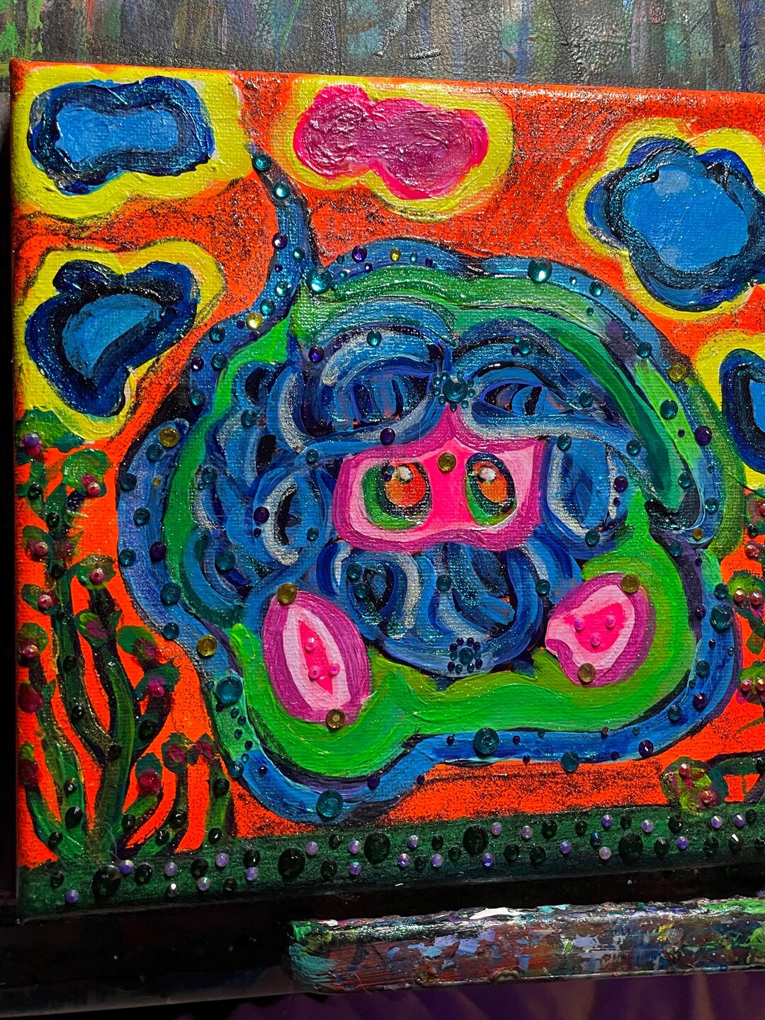 Unique Pokemon Tangela Fan Art 8x8 Acrylic Painting - Etsy