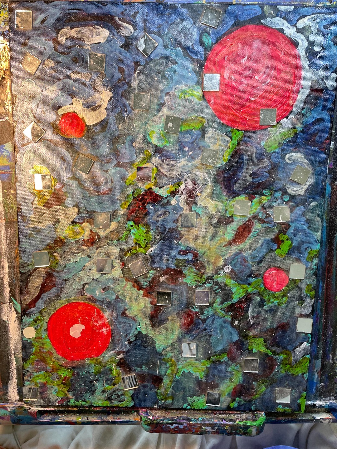 Introspection Artwork: Self-reflective Painting With Mini Mirrors on ...