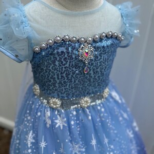 Elegant Ice Princess Dress for Girls- Sparkling Snowflake Design - Etsy
