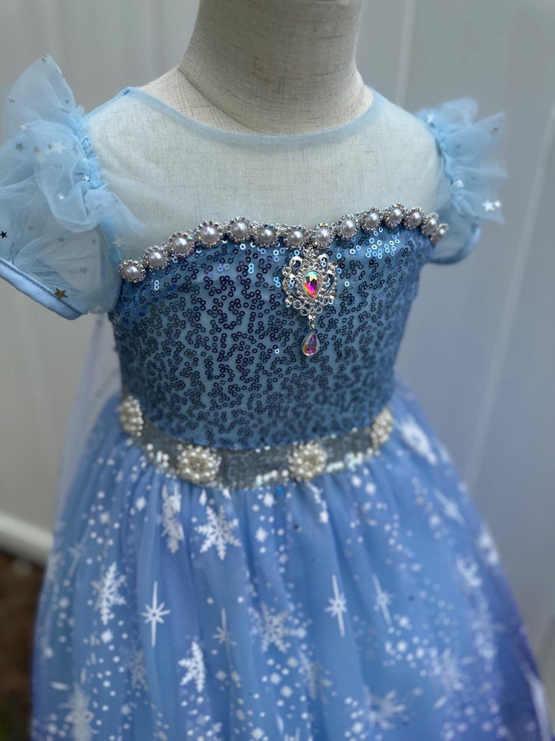 Elegant Ice Princess Dress for Girls- Sparkling Snowflake Design - Etsy