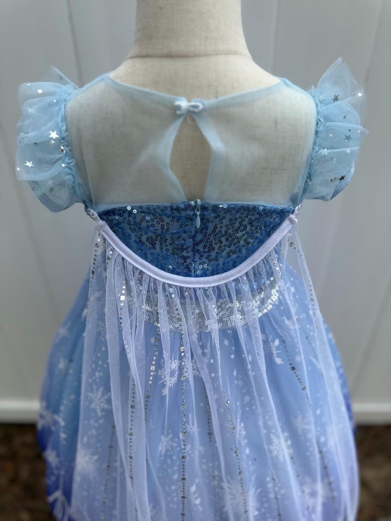 Elegant Ice Princess Dress for Girls- Sparkling Snowflake Design - Etsy