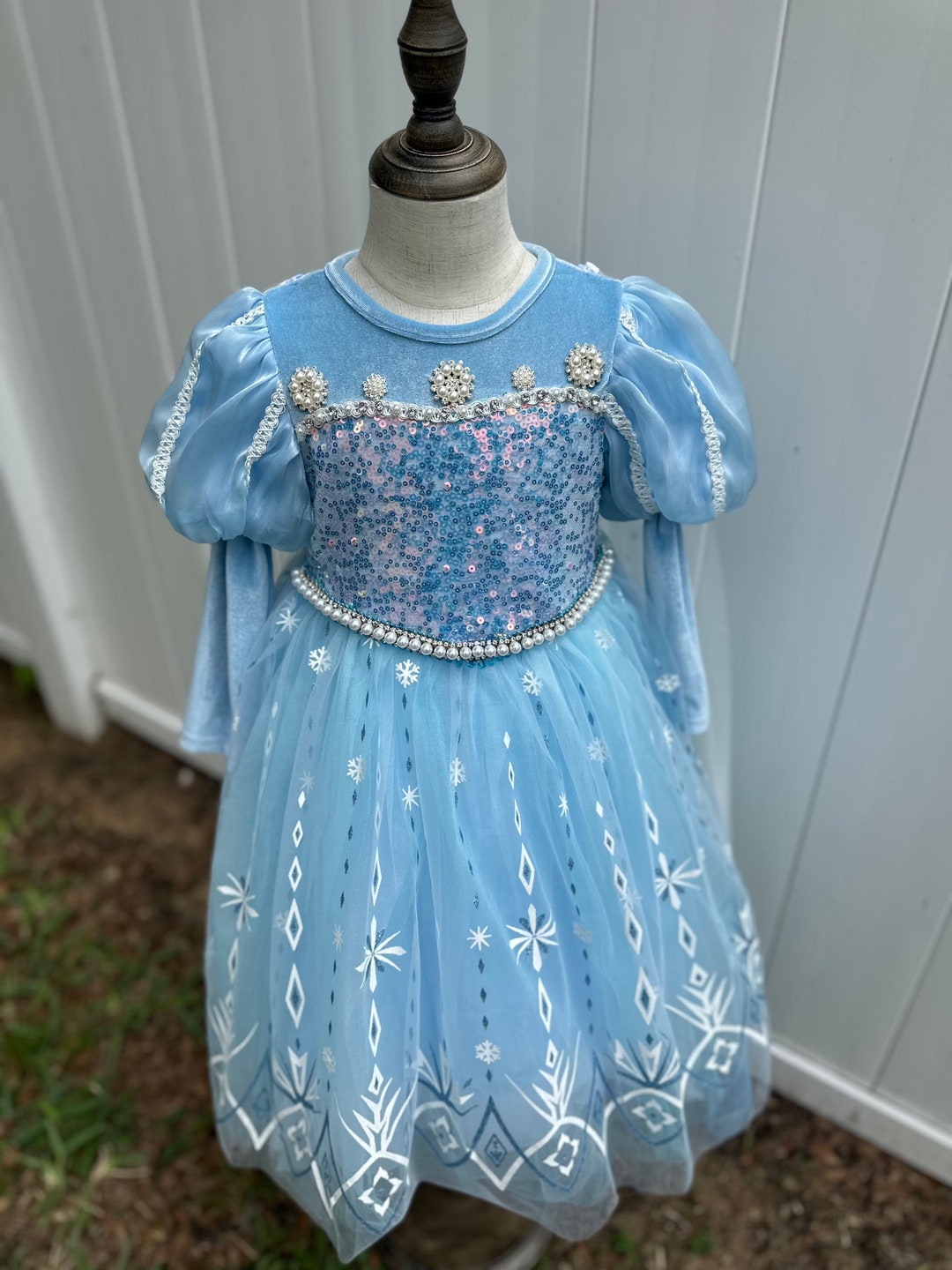 Enchanting Blue Snow Queen Dress With Detachable Cape - Etsy