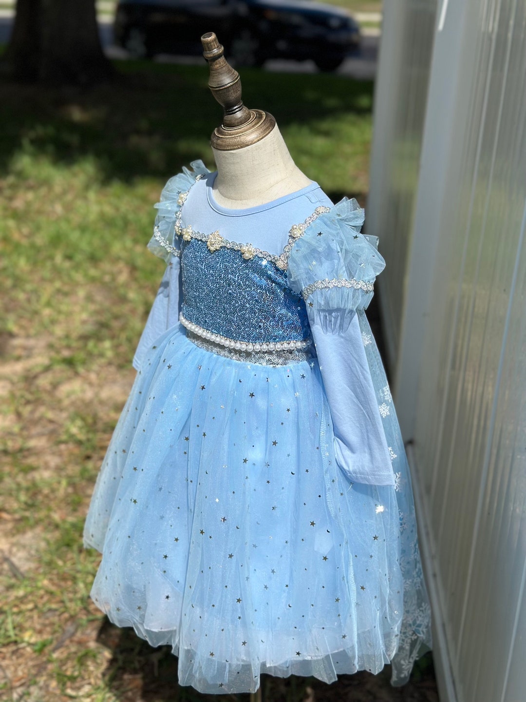 Enchanting Blue Snow Queen Dress With Detachable Cape - Etsy