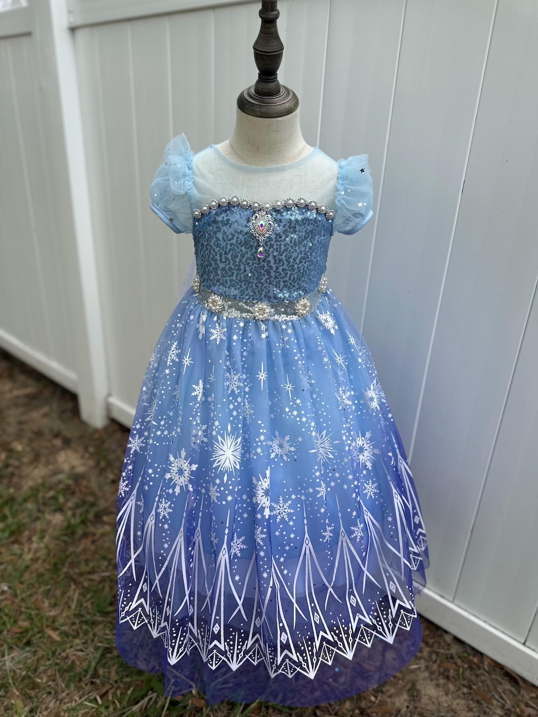 Elegant Ice Princess Dress for Girls- Sparkling Snowflake Design - Etsy