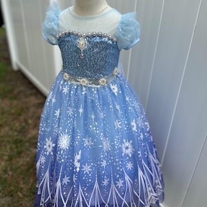 Elegant Ice Princess Dress for Girls- Sparkling Snowflake Design - Etsy