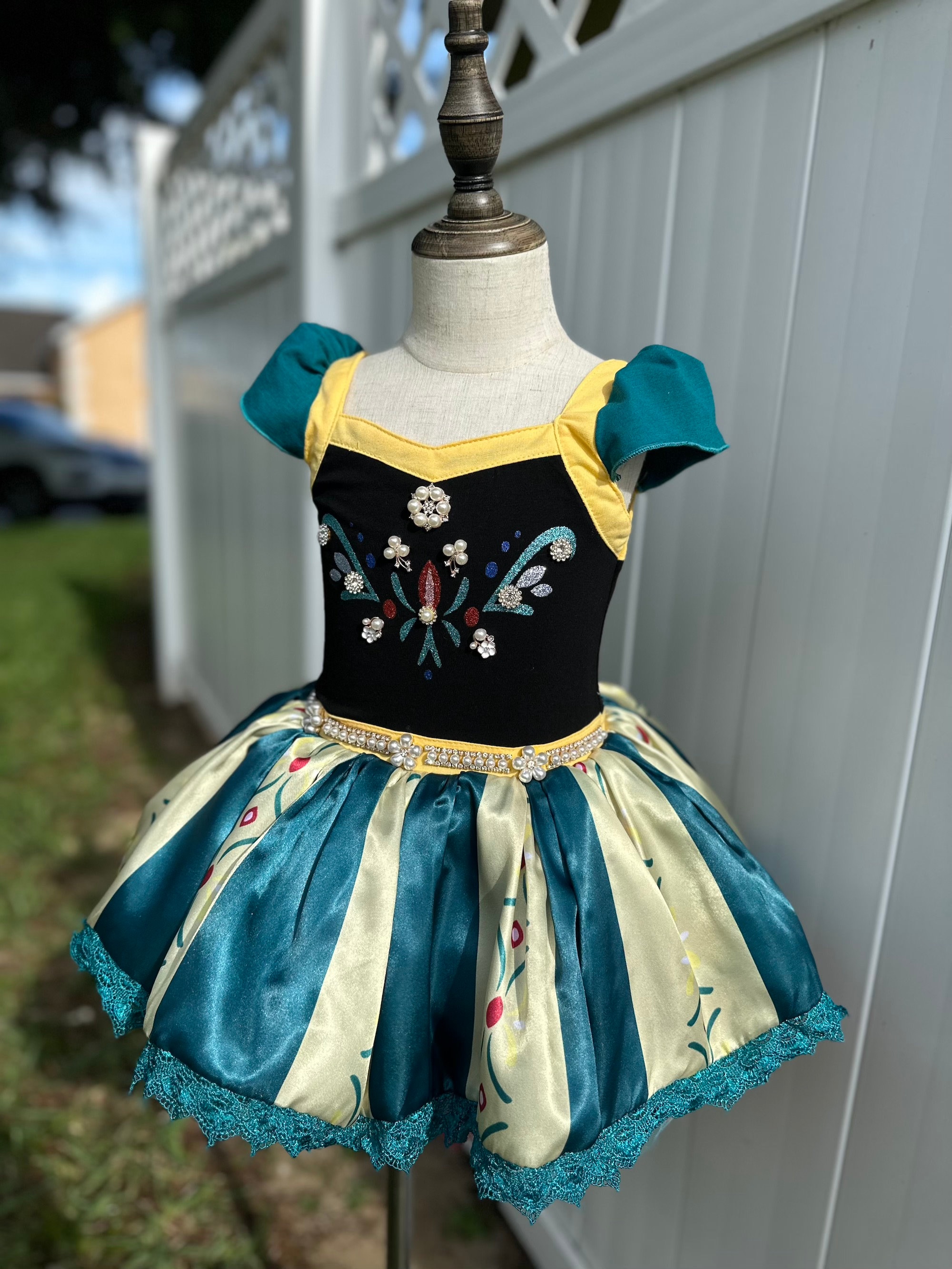Regal Teal and Gold Anna Inspired Princess Tutu Dress - Etsy