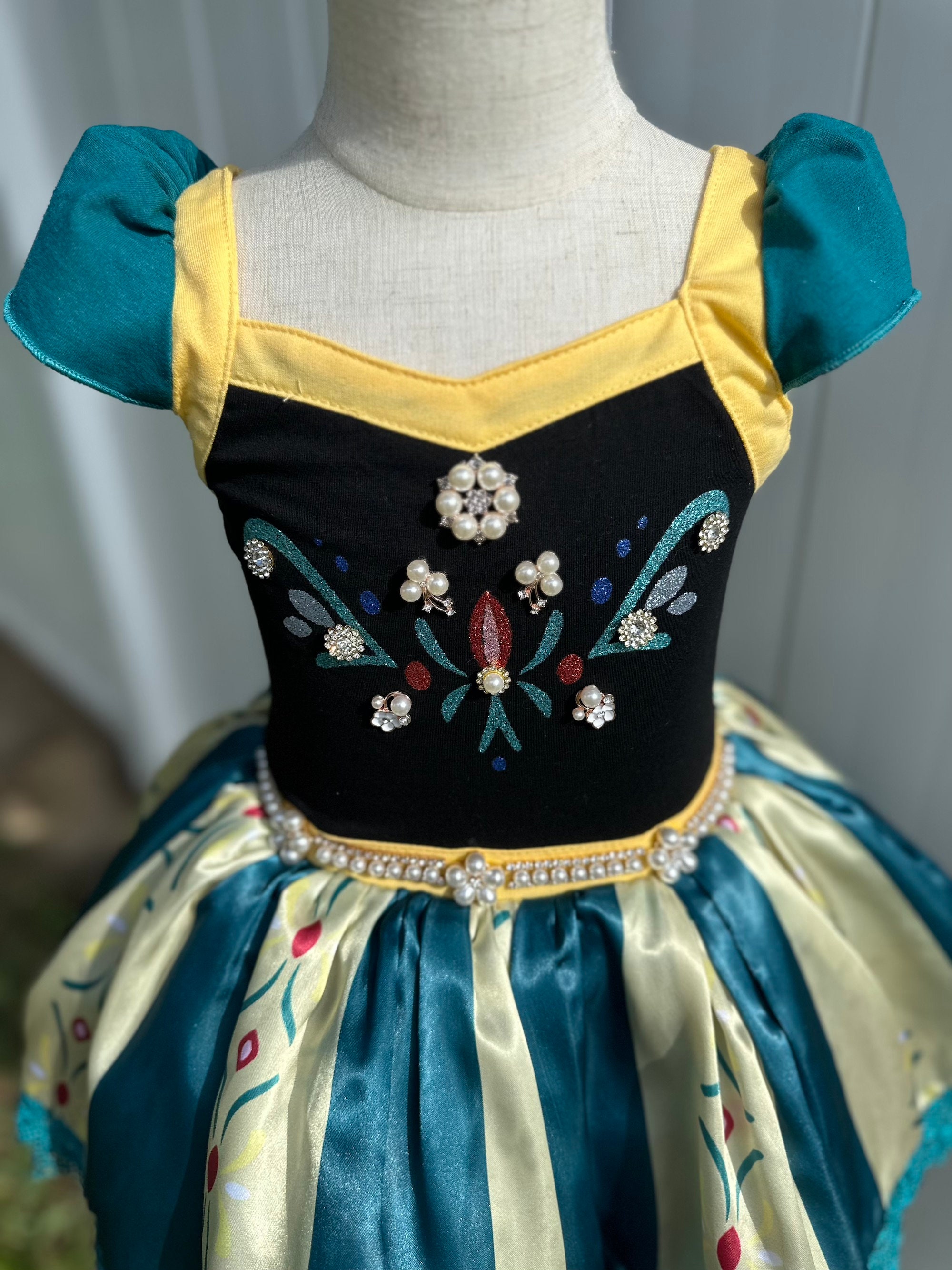 Regal Teal and Gold Anna Inspired Princess Tutu Dress - Etsy