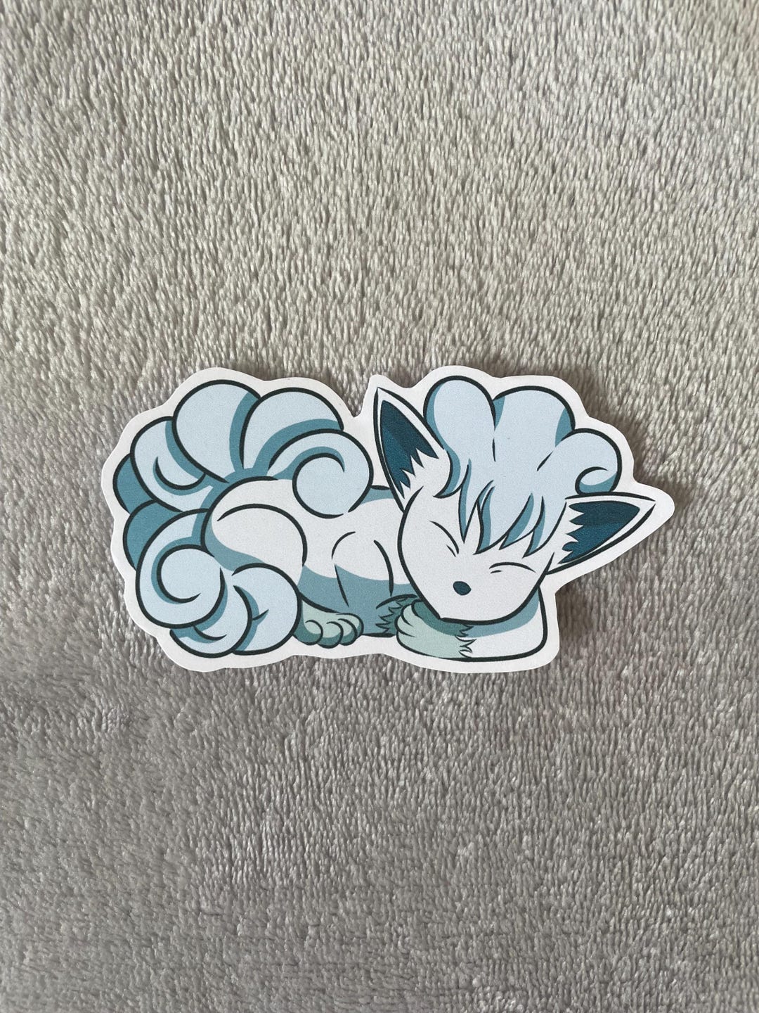 Sleeping Alolan Vulpix Sticker hand Cut - Etsy