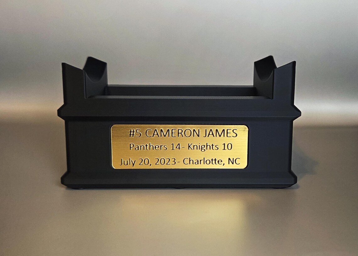 Custom Football Display Stand With Engraved Plate – Personalized Black ...