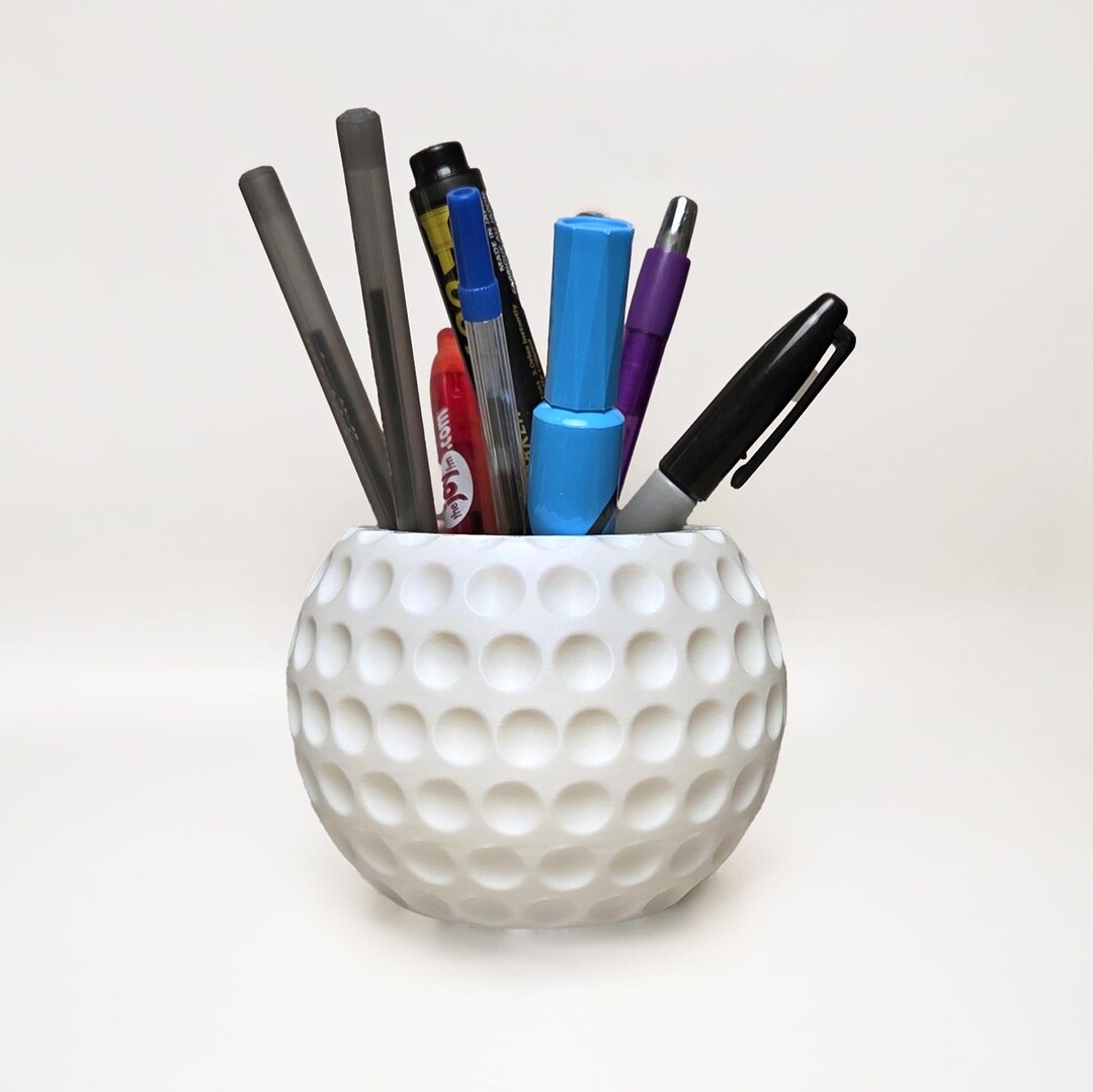 3D Printed Golf Ball Pen Holder: White PLA Desk Organizer - Etsy