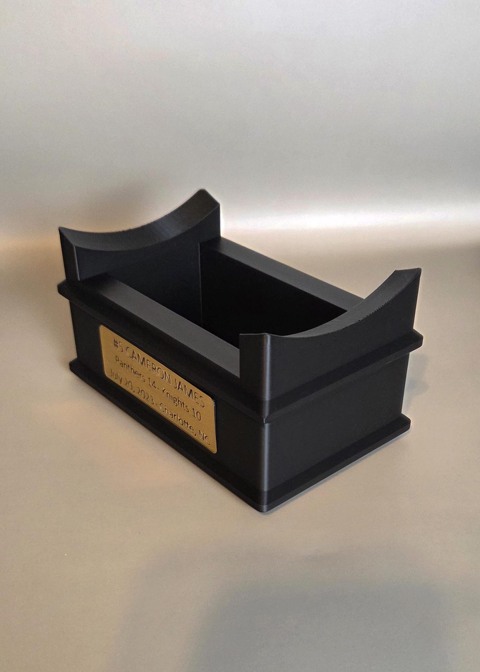 Custom Football Display Stand With Engraved Plate – Personalized Black ...