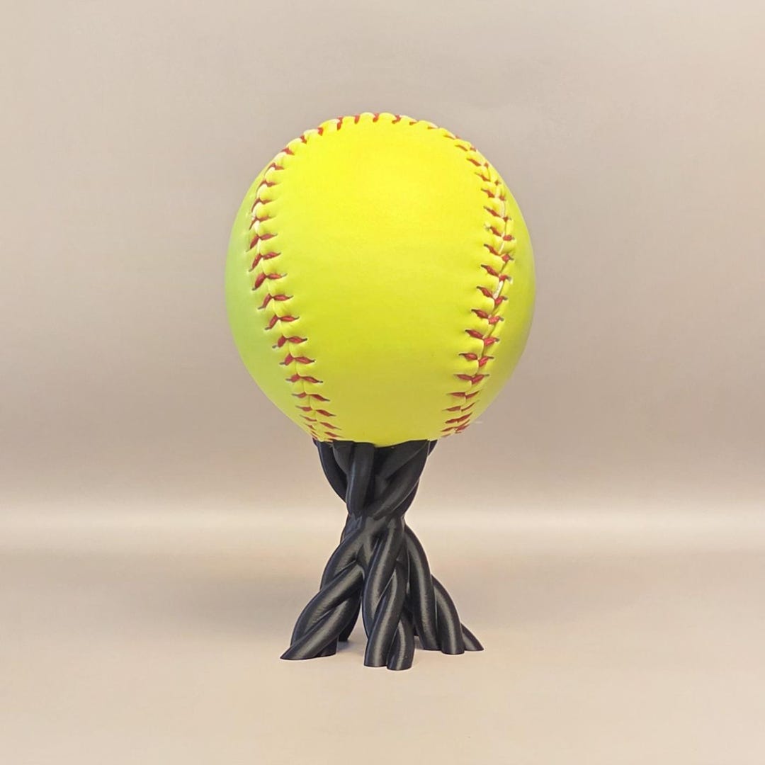 Softball Display Stand – Sci-fi Style Twisted Wire Design – 3D Printed ...