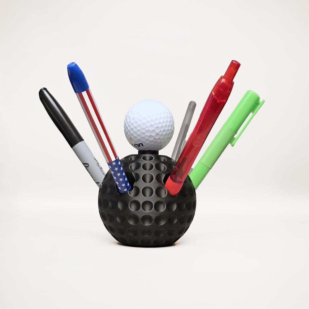 3D Printed Golf Ball Pen Holder: White PLA Desk Organizer - Etsy