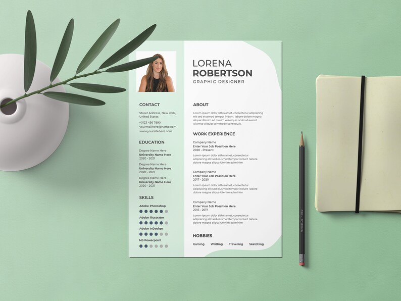 Resume Template With Cover Letter & Reference Letter | Editable In ...
