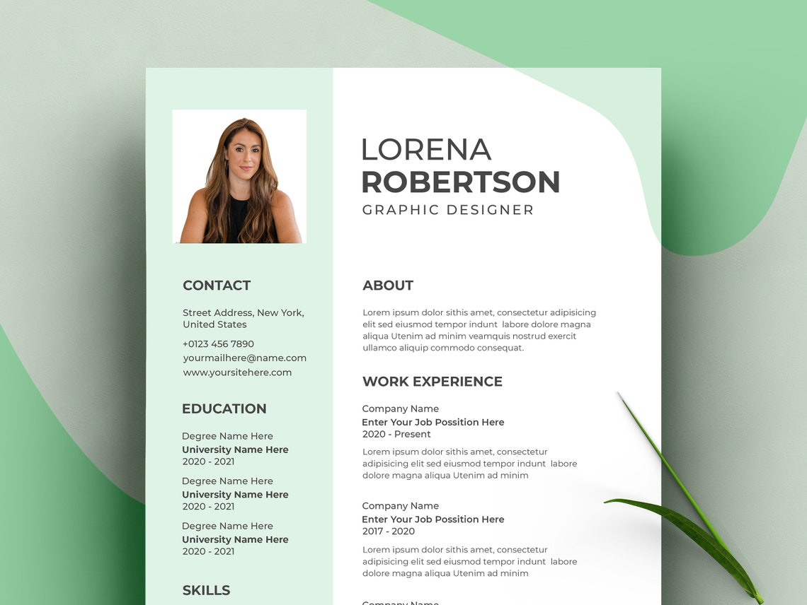 Resume Template With Cover Letter & Reference Letter Editable In ...