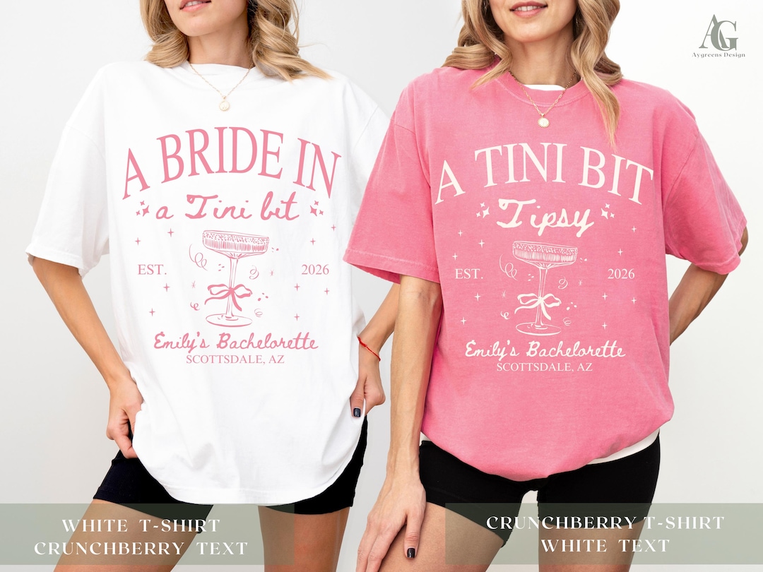 Bride in A Tini Bit Tipsy T-shirt, Espresso Martini Bachelorette Party ...