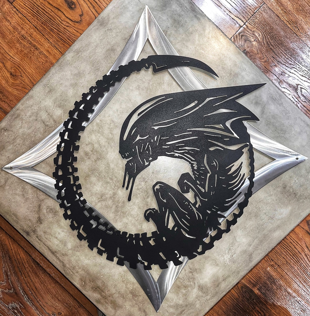 Alien Inspired Metal Art | Unique Wall Sculpture for Sci-fi and Space ...