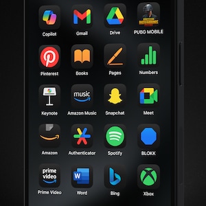 Solstice Dark Mode Icon Pack 1024x1024 HD IOS 18 Ios Dark Mode Theme ...