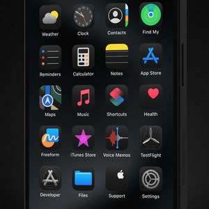 Solstice Dark Mode Icon Pack 1024x1024 HD IOS 18 Ios Dark Mode Theme ...