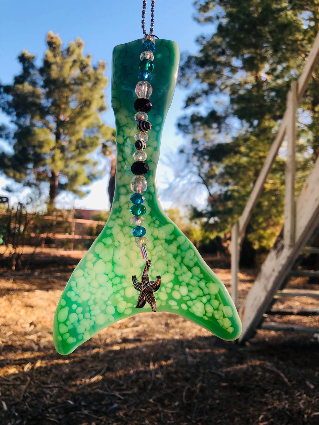 Mermaid Tail-gift for Her-ocean Decor-wall Art-fused Glass- - Etsy