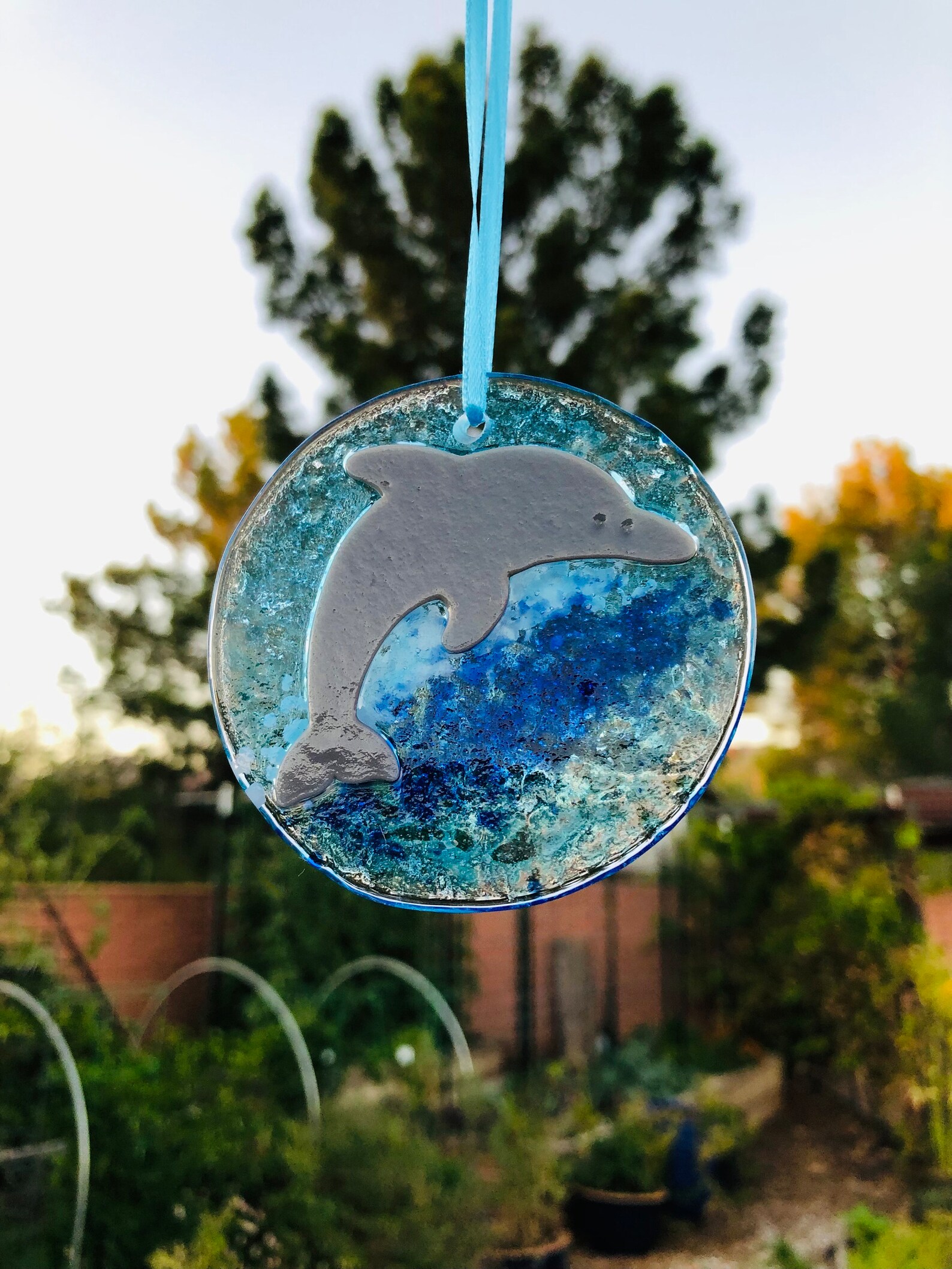 Dolphin-tree Ornament-ocean-suncatcher-teacher Gift-colorful-fused ...