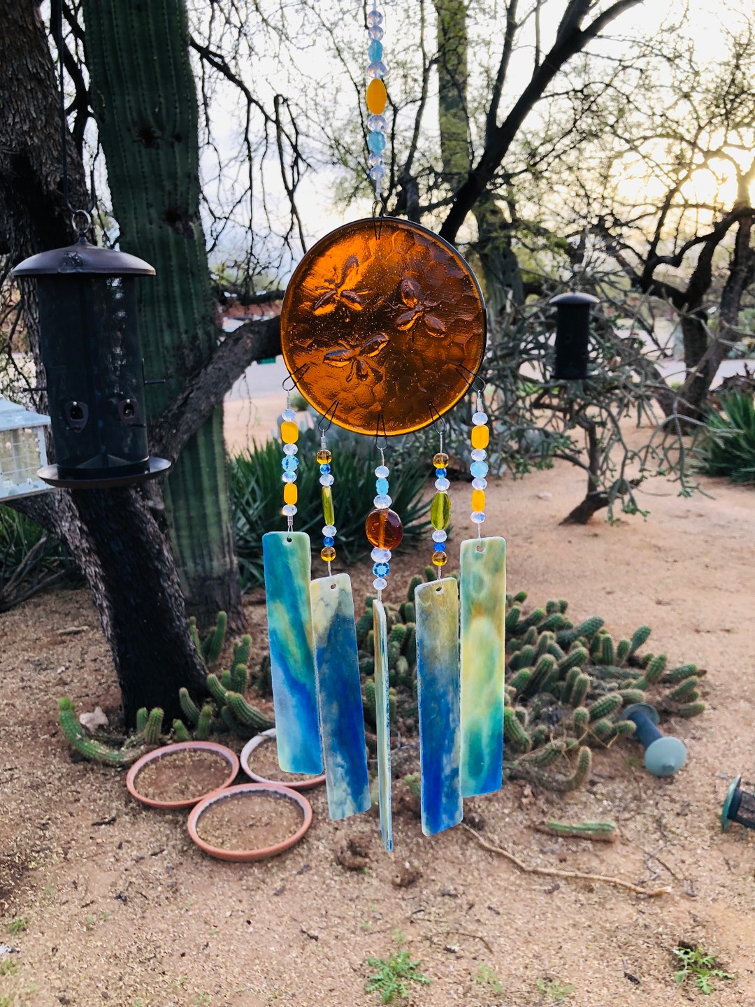 Bees Windchime-bumble Bee Suncatcher-nature Inspired-garden Gift ...