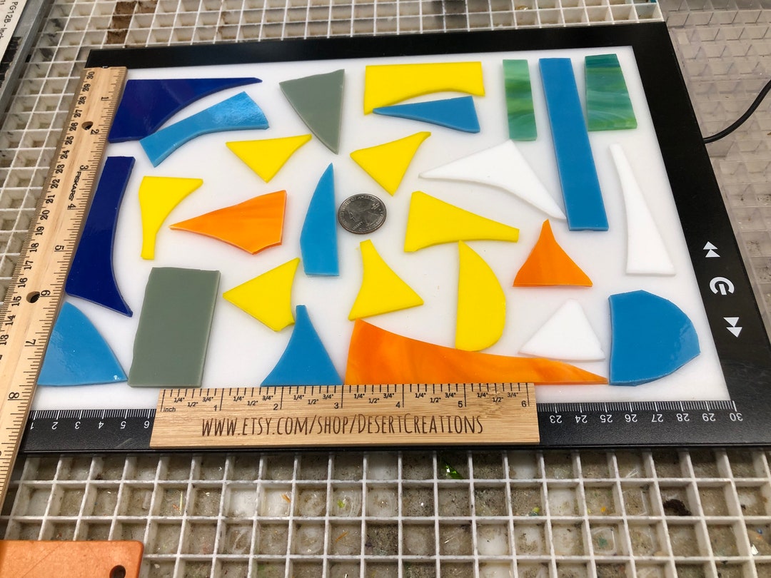 8 Oz-96 Coe Glass-art Glass Pieces-mosaic Glass-create-jewelry Glass ...