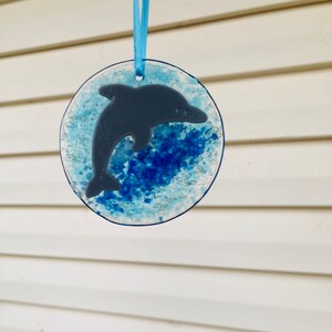 Dolphin-tree Ornament-ocean-suncatcher-teacher Gift-colorful-fused ...