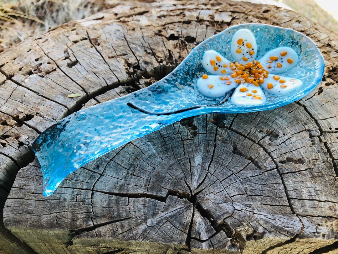 Flower Spoon Rest-colorful-gift-kitchen Decor-glass Art-mom's Gift - Etsy