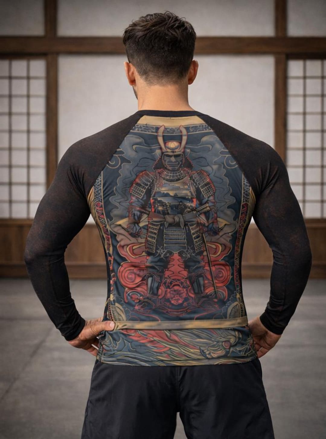 Samurai Combat Rash Guard - Japanese Warrior No-gi Grappling & MMA ...