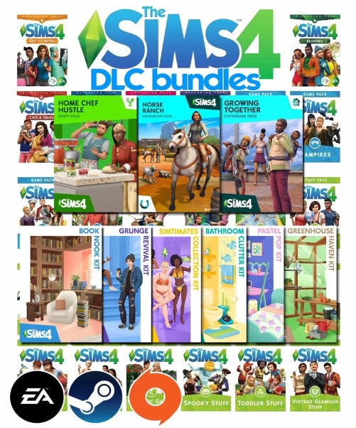 The Sims 4 Expansions Packs 72 With All DLC Stuff Packs, Game Packs ...