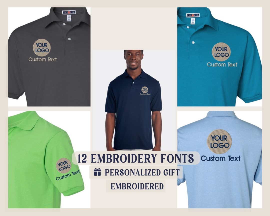 Embroidered - Custom Logo Jerzees Brand Polo Shirts for Men ...