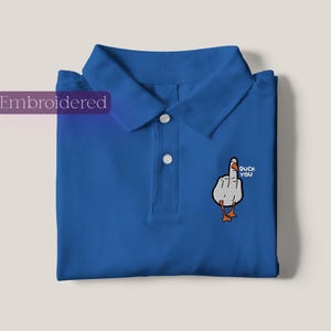 Jerzees Polo Shirt for Adults - "duck You" Embroidered Design - Funny ...
