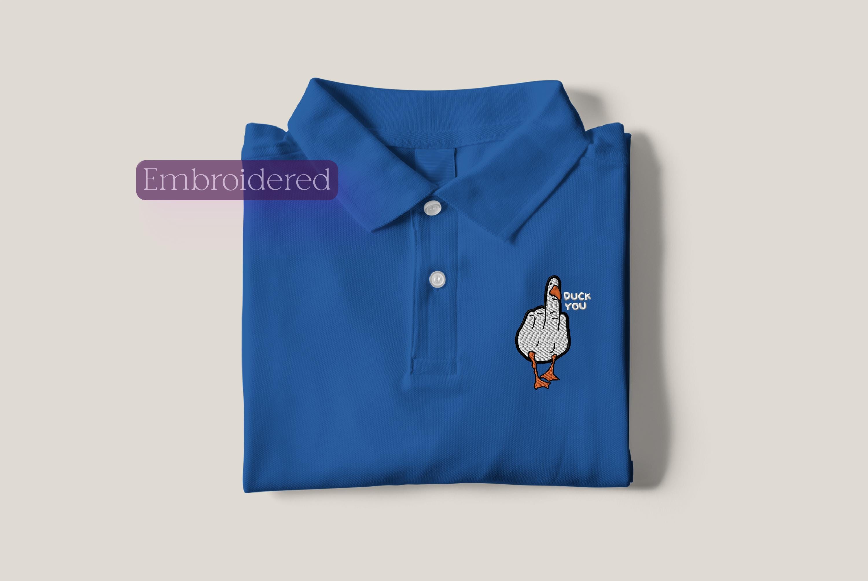 Jerzees Polo Shirt for Adults - "duck You" Embroidered Design - Funny ...