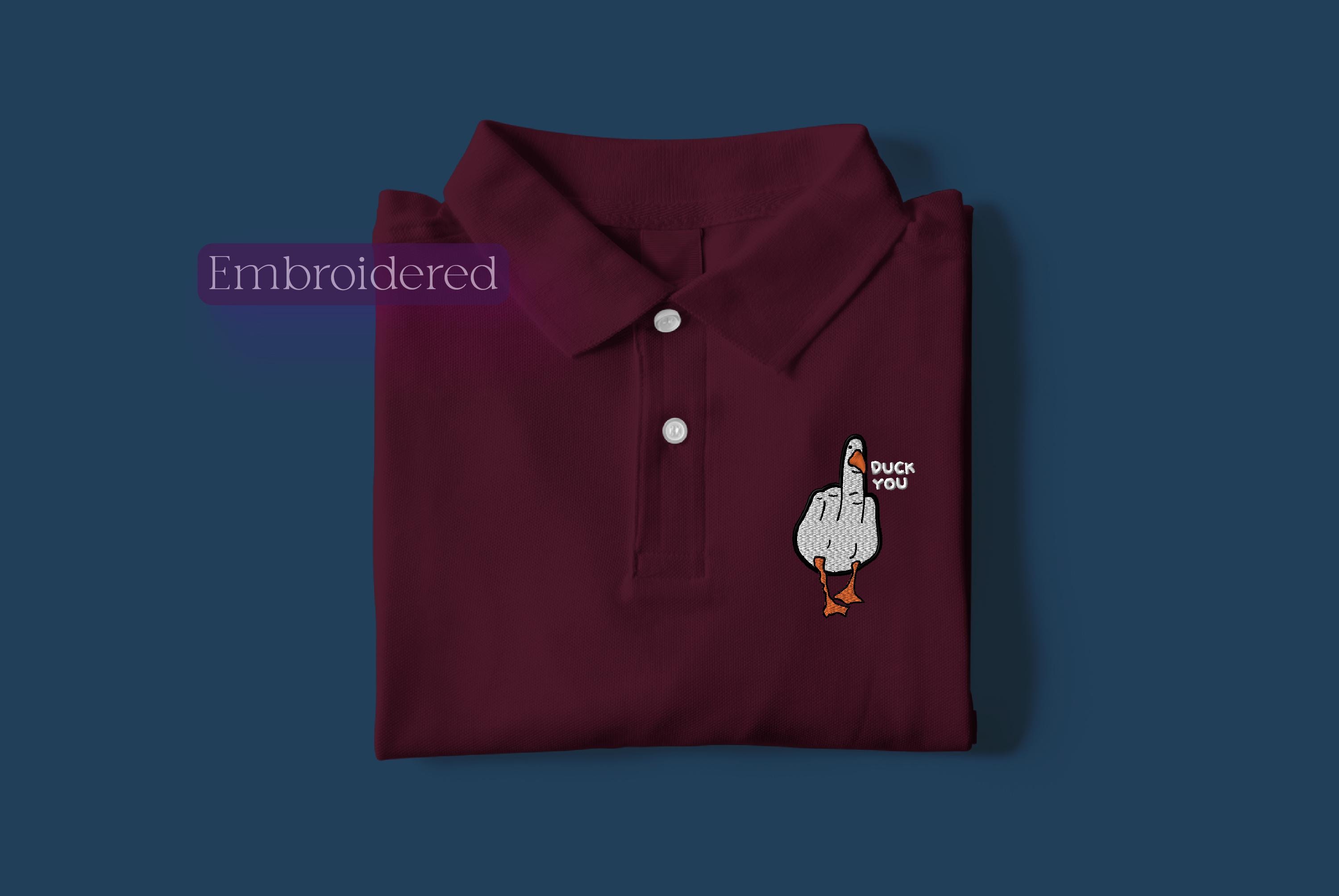 Jerzees Polo Shirt for Adults - "duck You" Embroidered Design - Funny ...