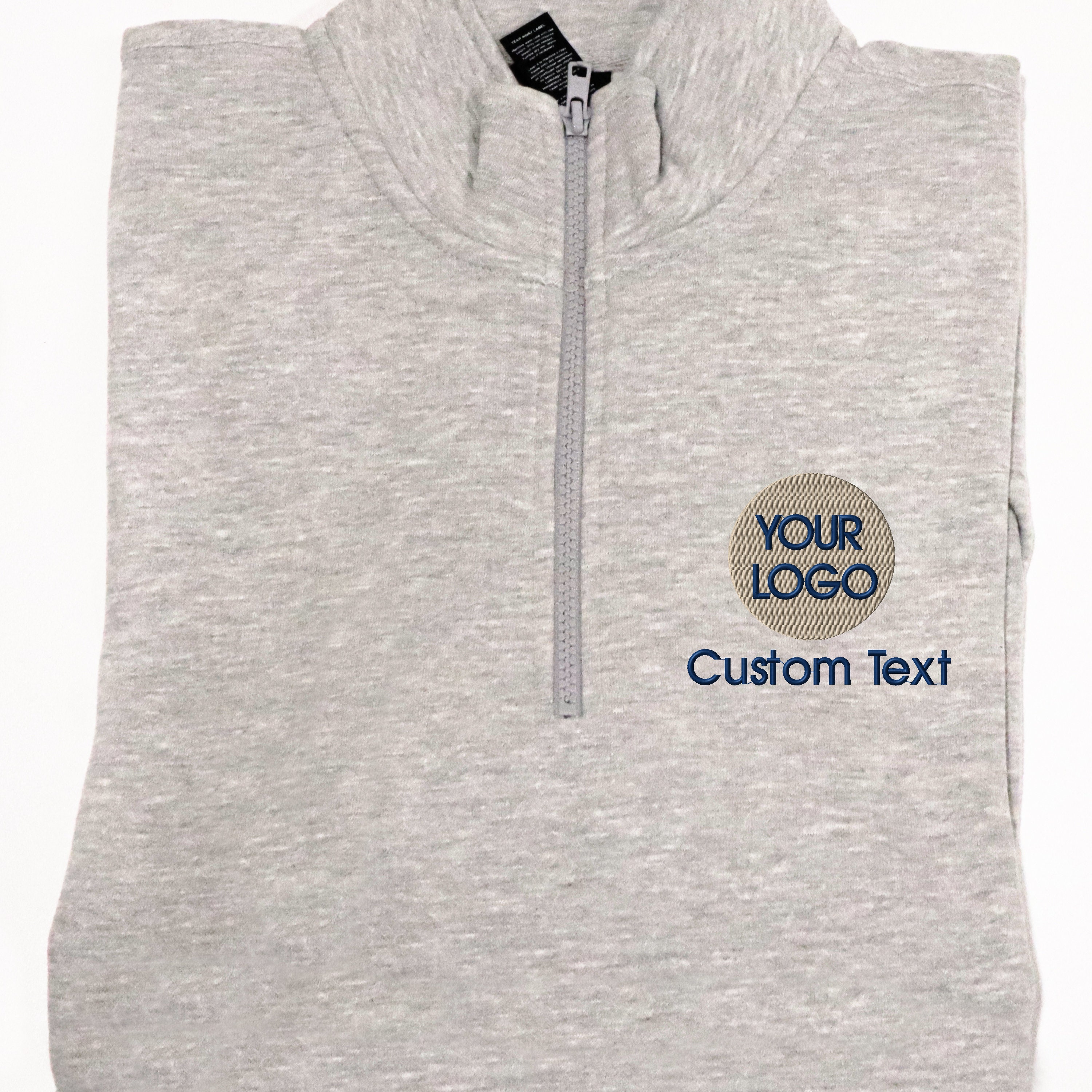Custom Logo Quarter Zip Sweatshirt, Embroidered Work Pullover ...
